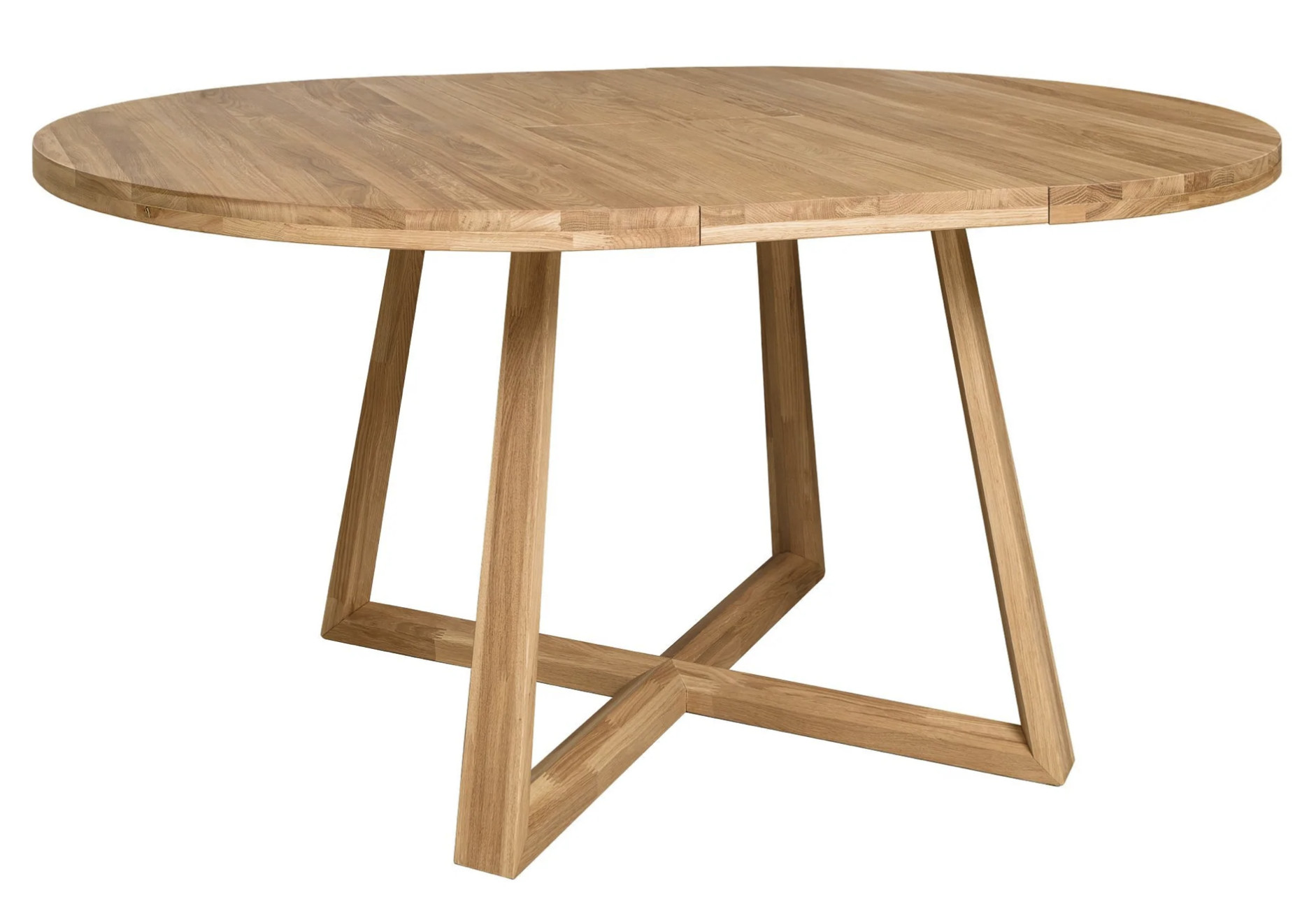 Table à manger ronde extensible 100 à 130cm en bois de chêne massif ...
