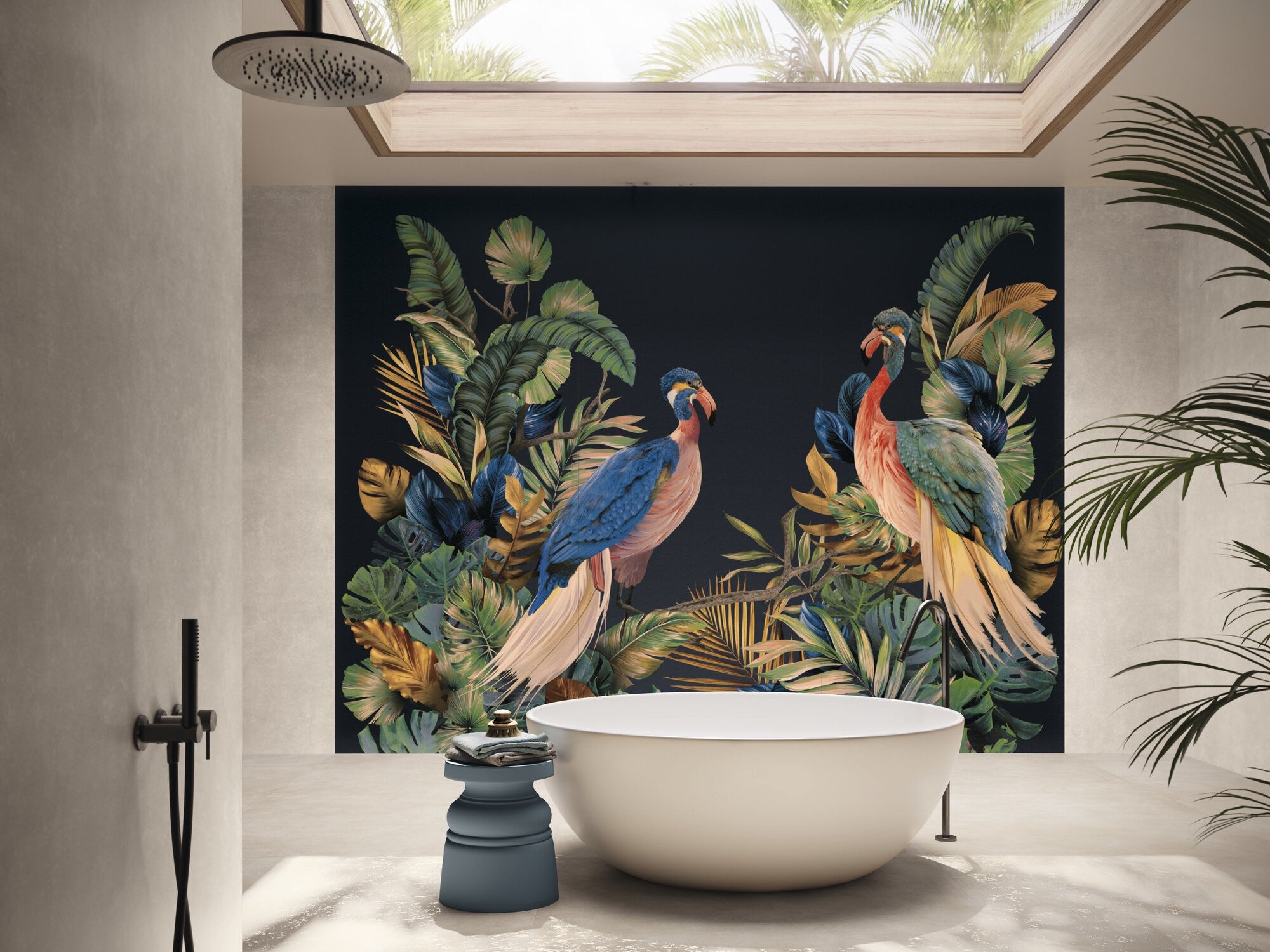 Carrelage Décoratif Effet Panoramique Motif Oiseau 120x280 ATELIER ...