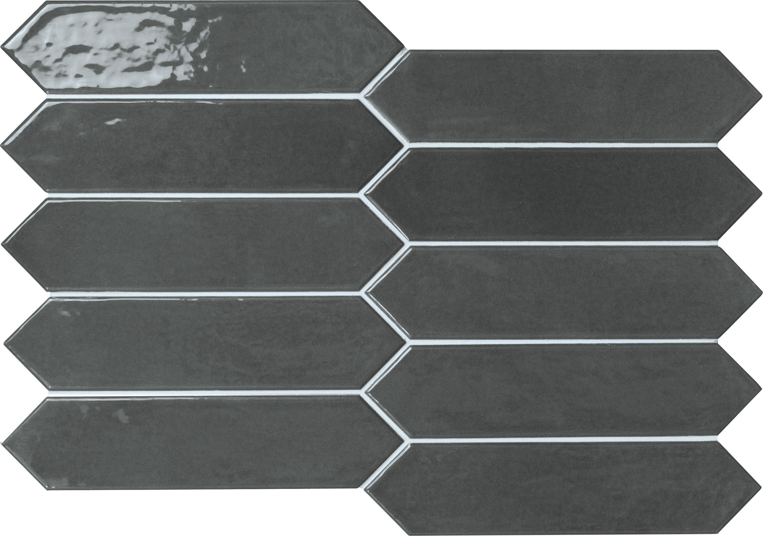 Carrelage Navette 6x26 Brillant Volga - NOIR - Brillant - 6X26 | Leroy ...