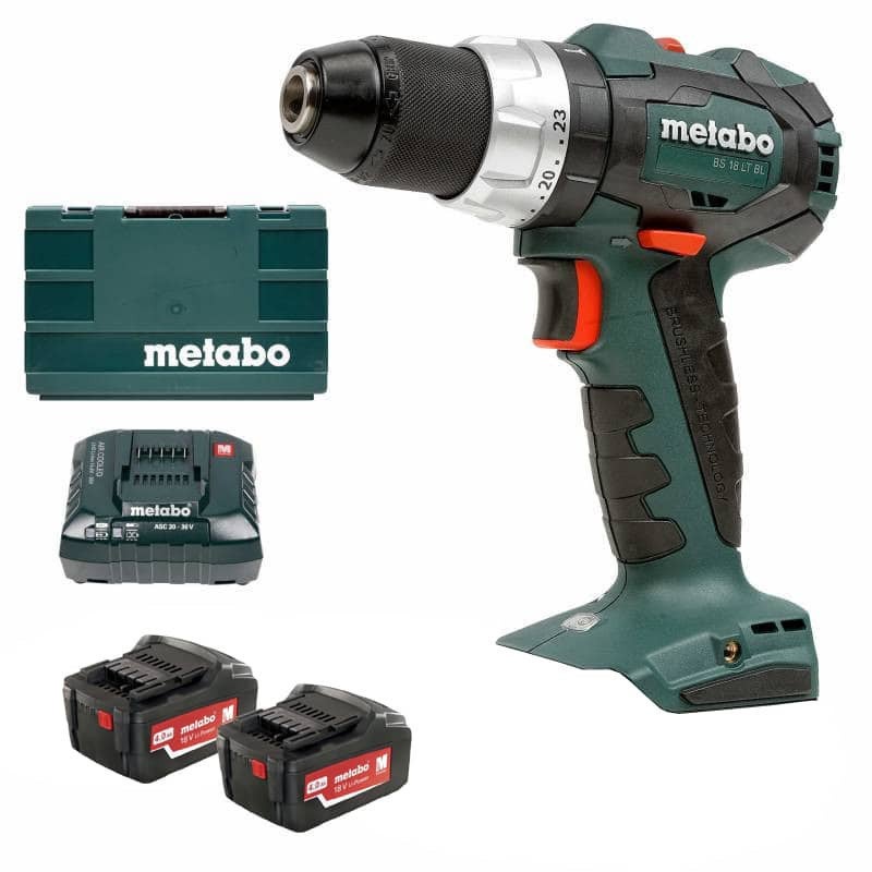 Taladro eléctrico METABO - BS 18V - LT BL 2 x 4,0 Ah Li-Power, ASC 55 ...