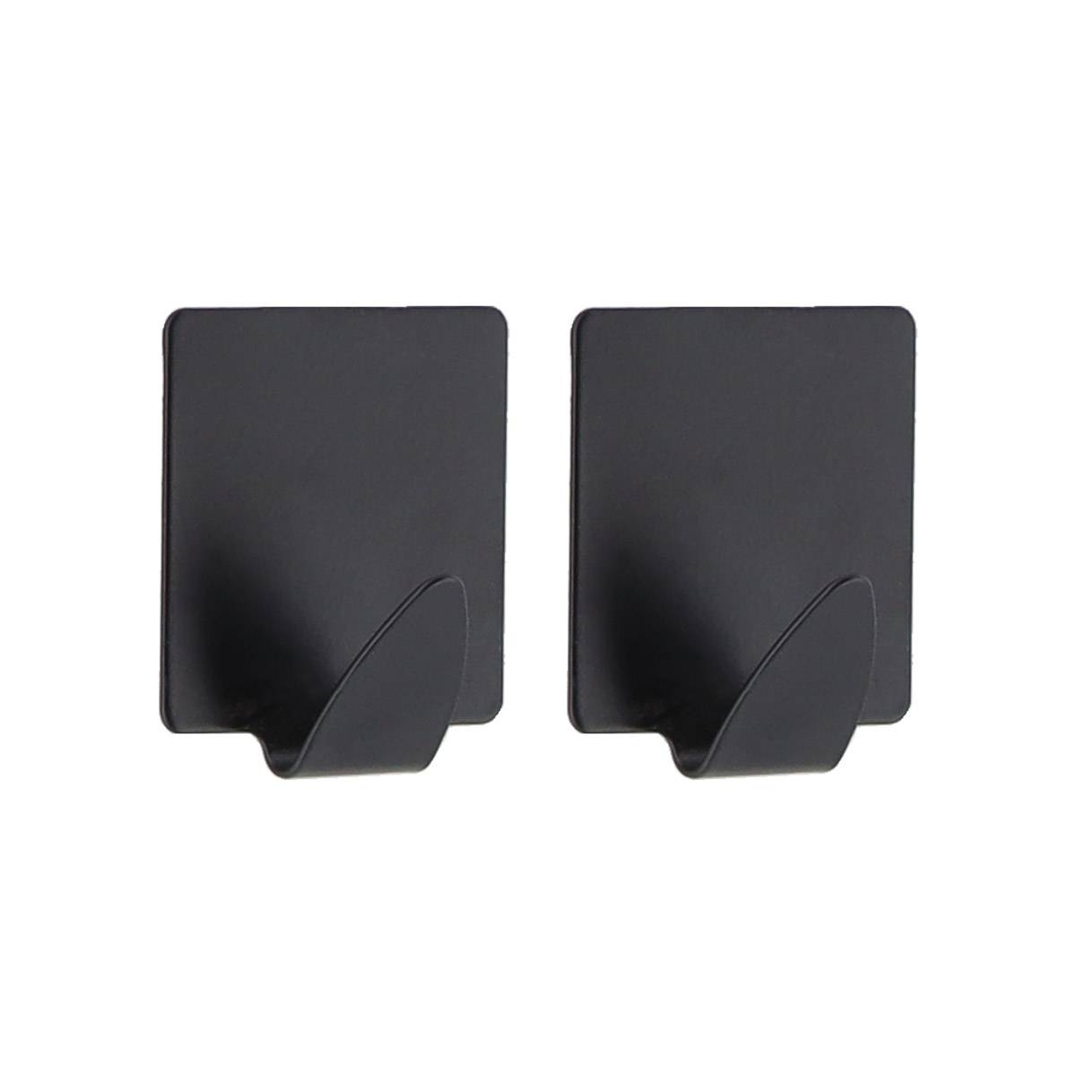 Set de 2 crochets acier inoxydable 3m carre - noir - Tendance | Leroy ...