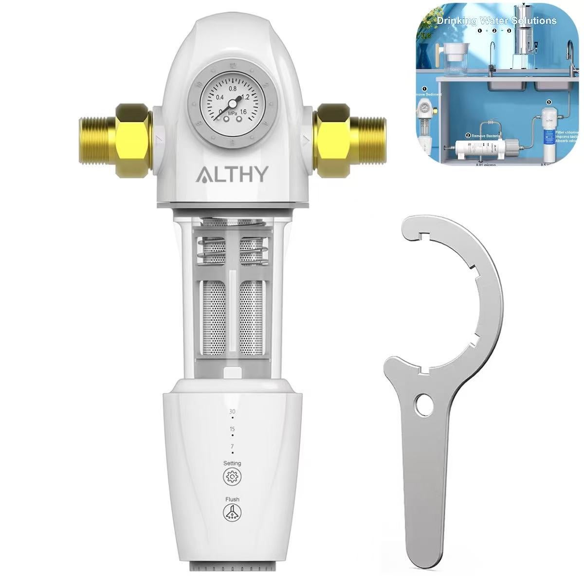 Filtro autolimpiante BEAFACE, filtro de sedimentos, con manómetro ...