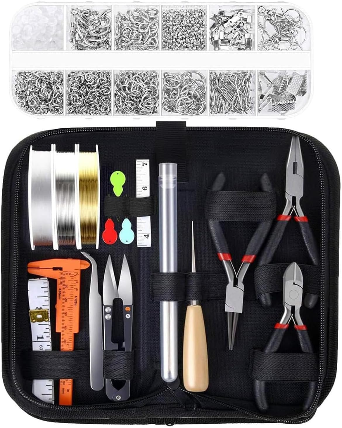 Kit Fabrication Bijoux 15 Types d'Apprêts + 3 Pinces - Création de ...
