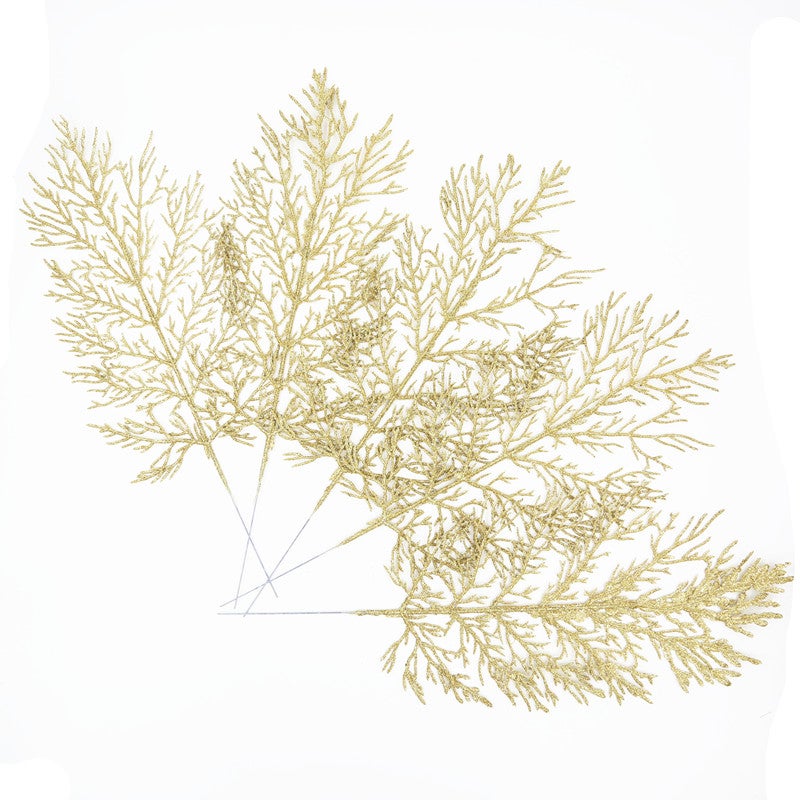 Feuilles artificielles en filigrane Décoration de Noël Lot de 5 Or ...