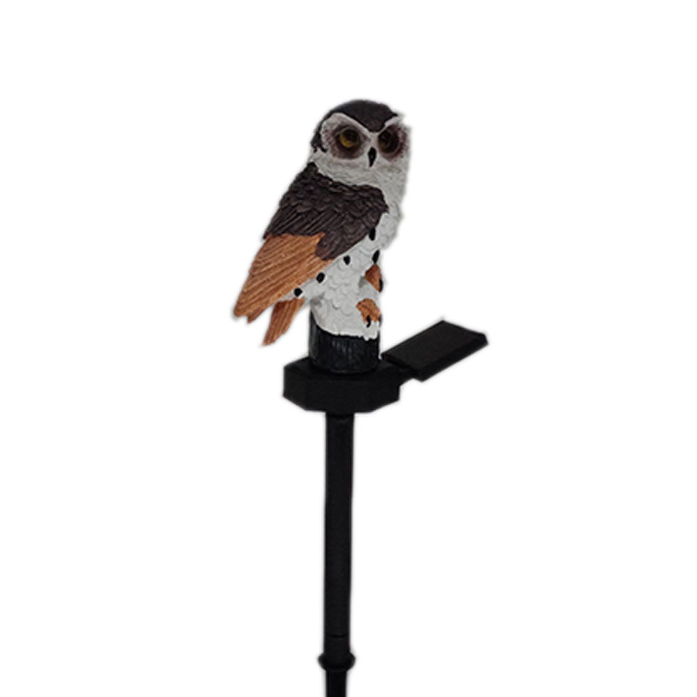 Luces solares LED de búho - Amarillo marrón, simulación de animal de ...