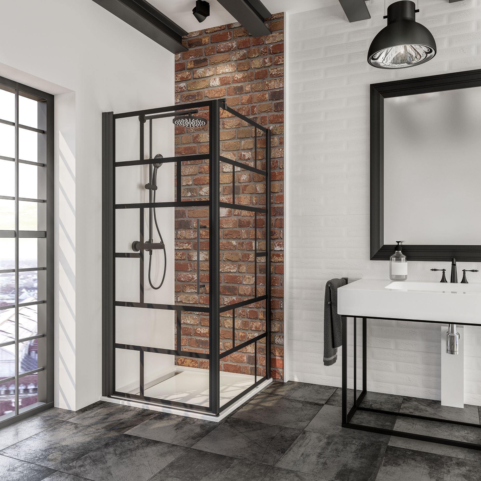 Schulte porte de douche pivotante + paroi fixe, 90x90x193 cm, porte de ...