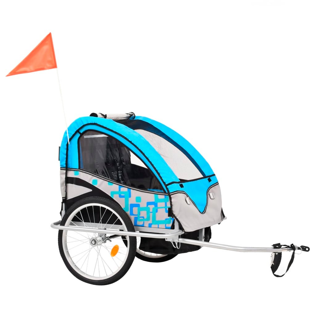 Remolque para bicicletas y cochecito 2 en 1 azul y gris CFW52818 ...