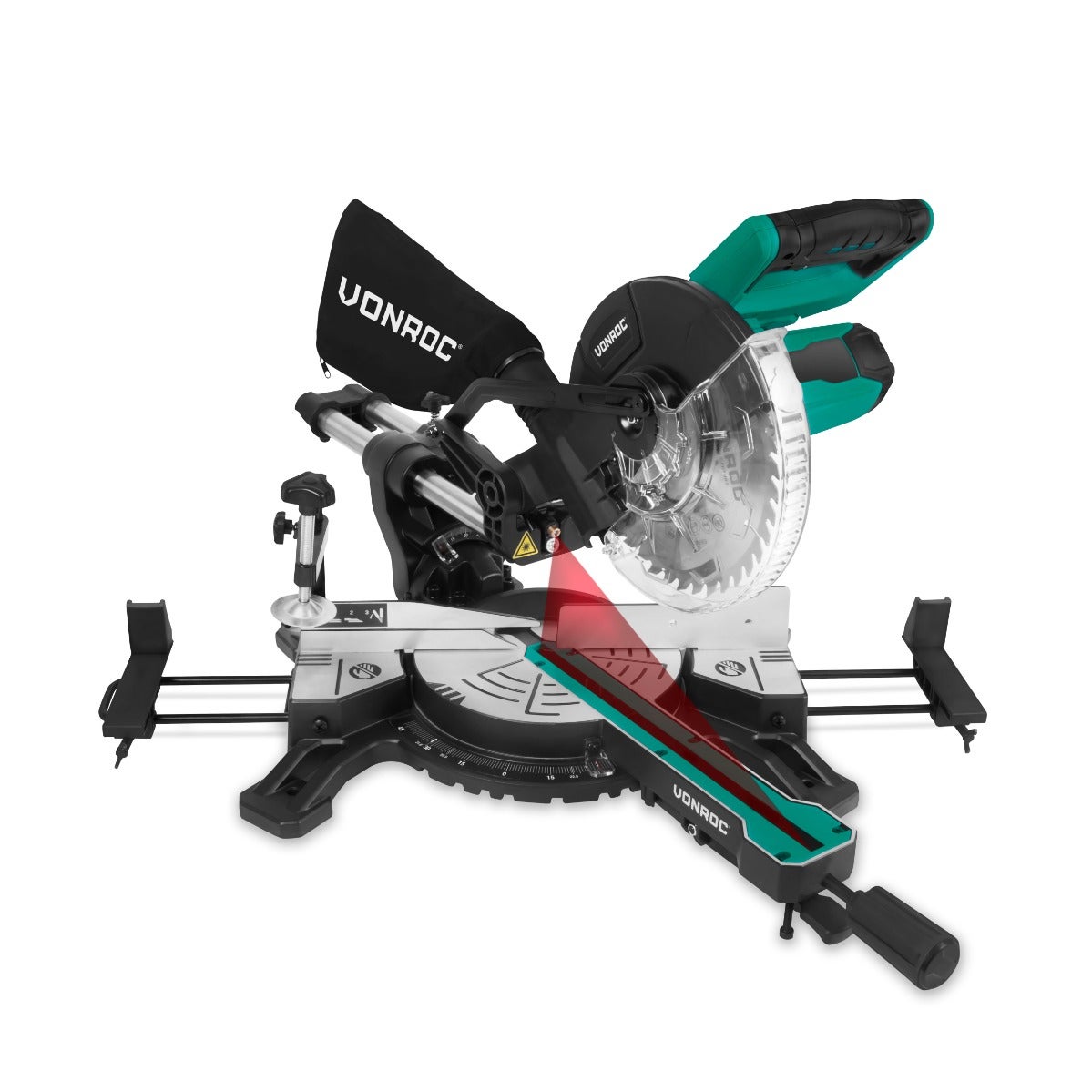 Scie à onglet VONROC 1500W - 216mm - avec laser | Lame de scie 40T ...
