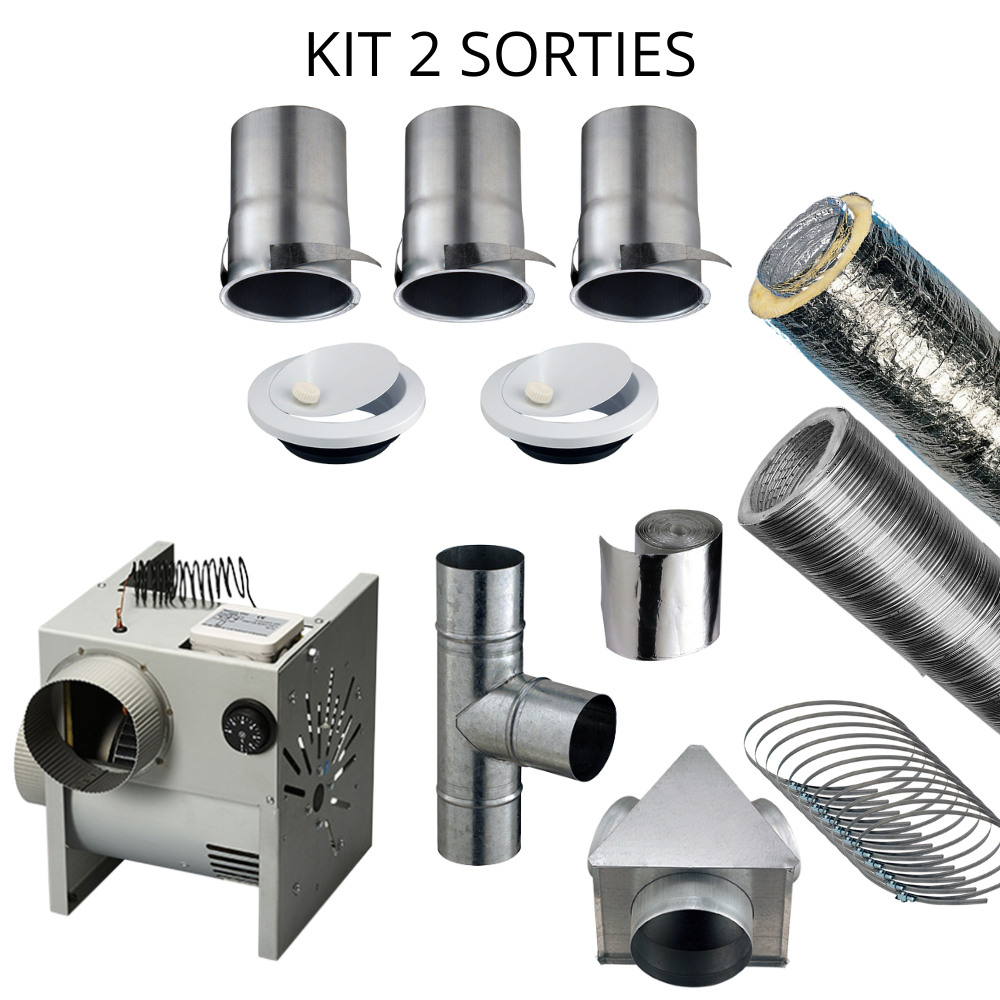 Pack distribution air chaud Poujoulat 2 sorties | Leroy Merlin