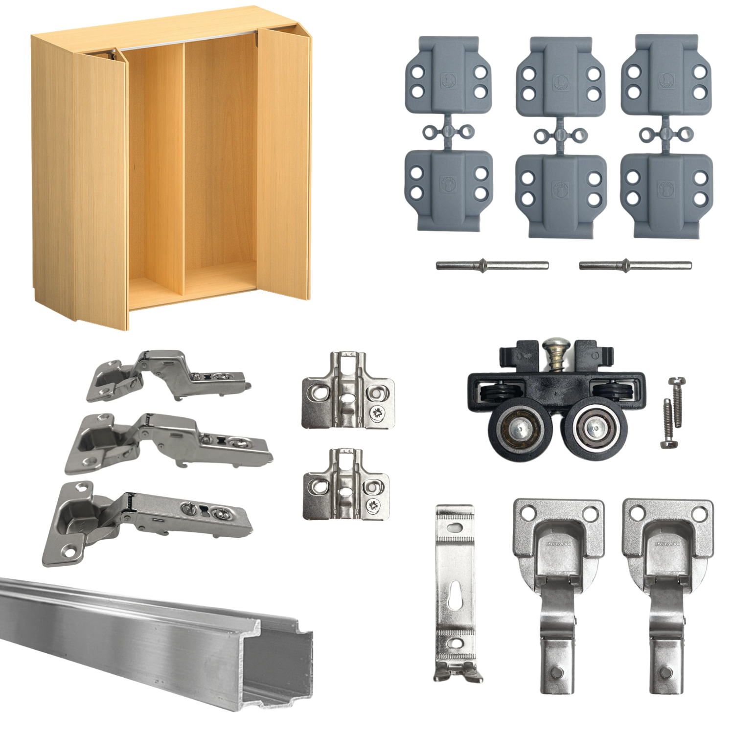 Kit de quincaillerie pour portes pliantes ou niches murales avec ...