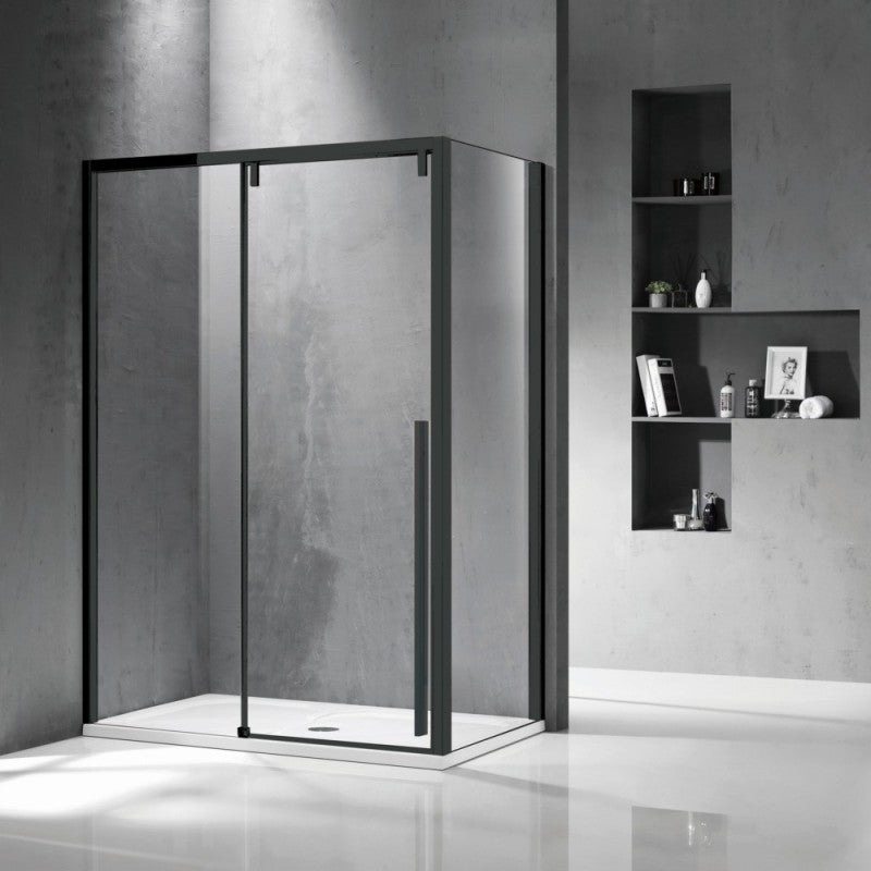 Cabine de douche SANTORINI 400 120x90 x200 cm profilé noir | Leroy Merlin