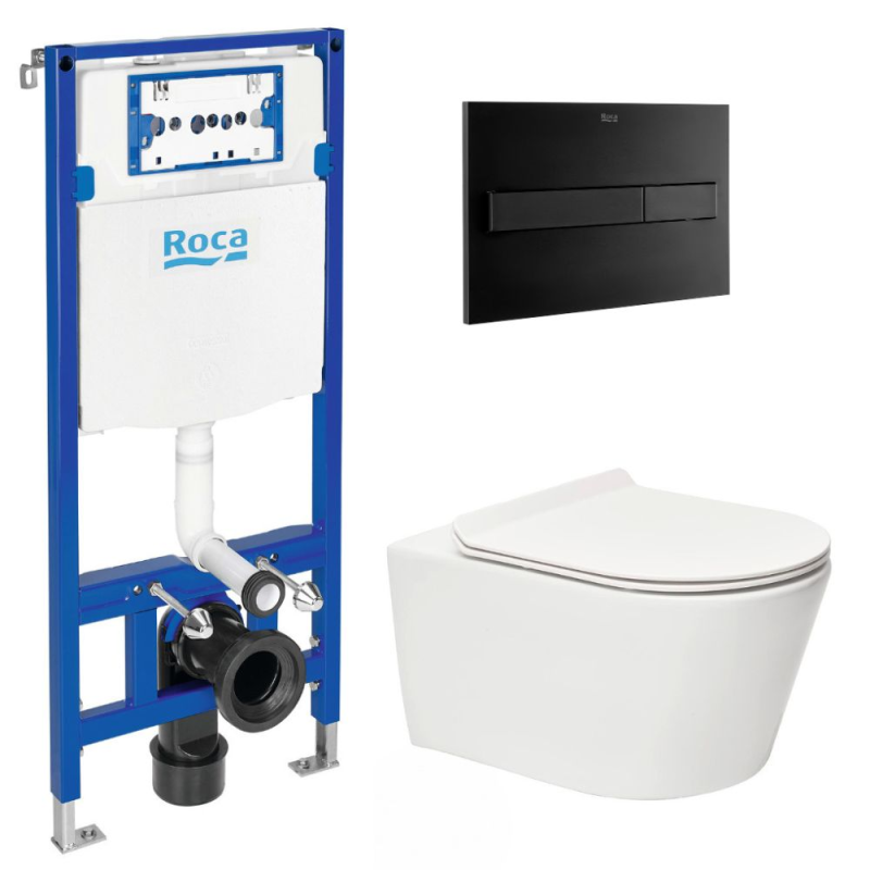 Roca Pack WC cisterna empotrada Roca Duplo One + Inodoro suspendido sin ...