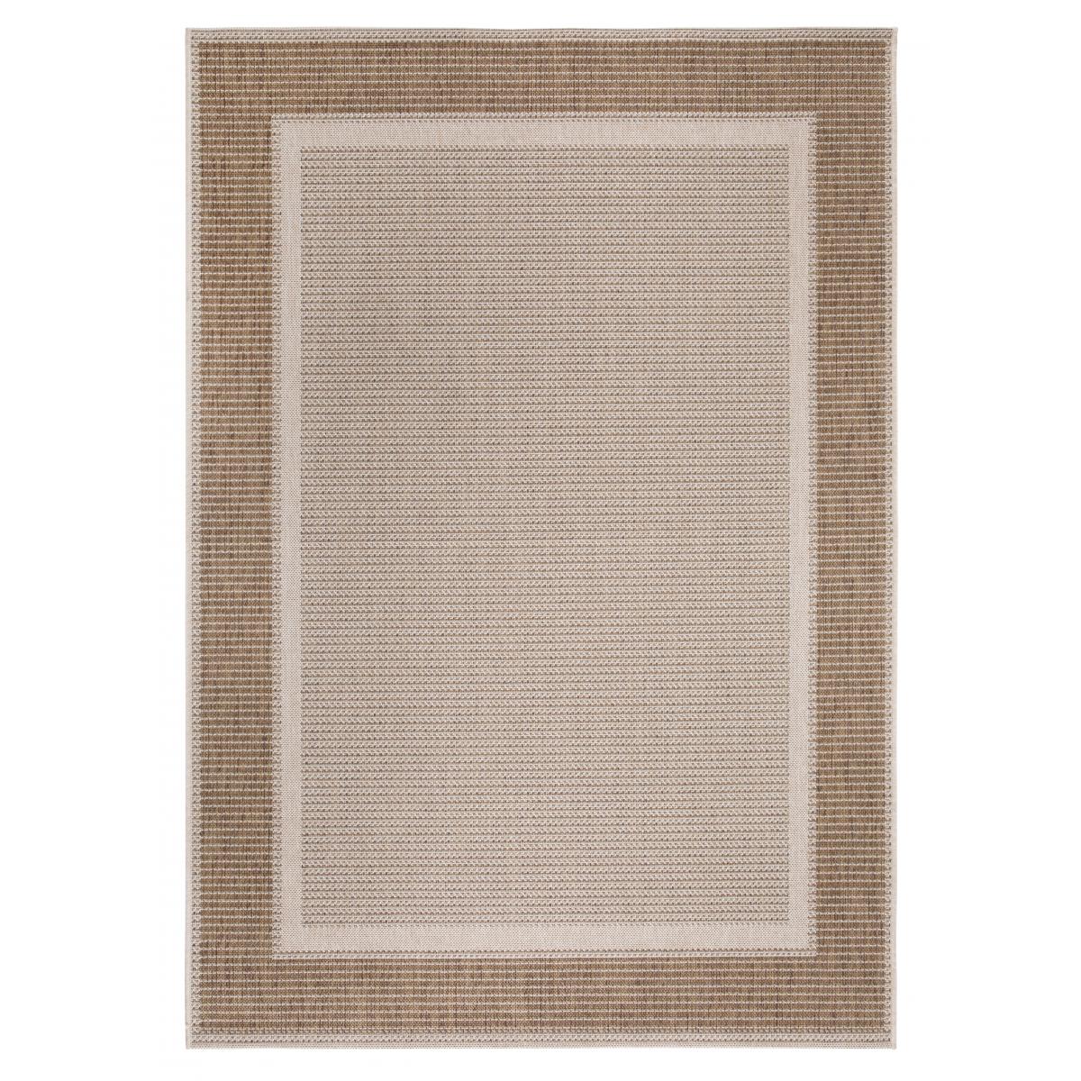 Alfombra de comedor 200x290 tejida rectángulo beige patrón simple ...