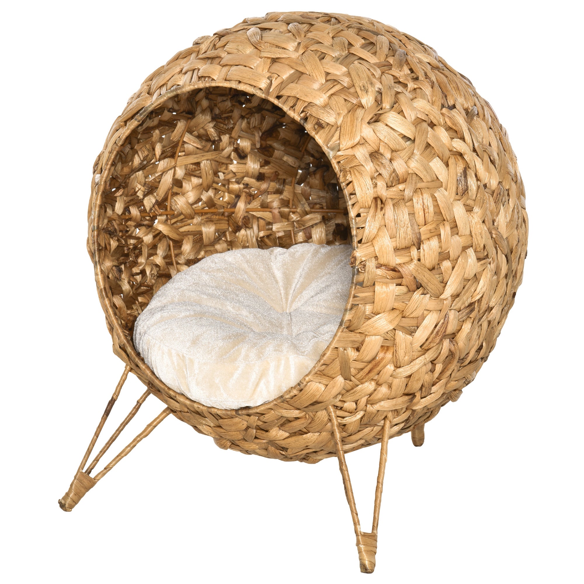 Panier chat lit chat cosy jacinthe d'eau avec coussin | Leroy Merlin