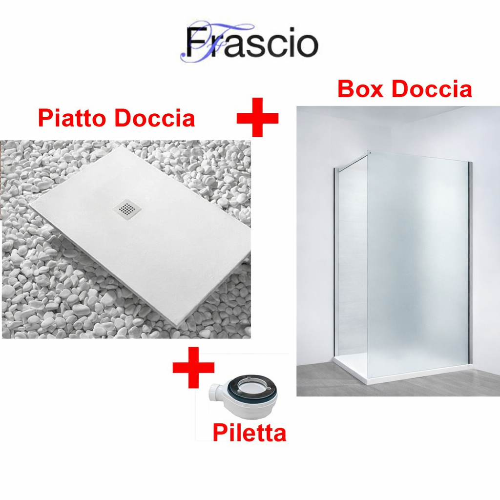 Receveur de douche 100x110 cm Vulcano Line Couleur blanche + Paroi de ...