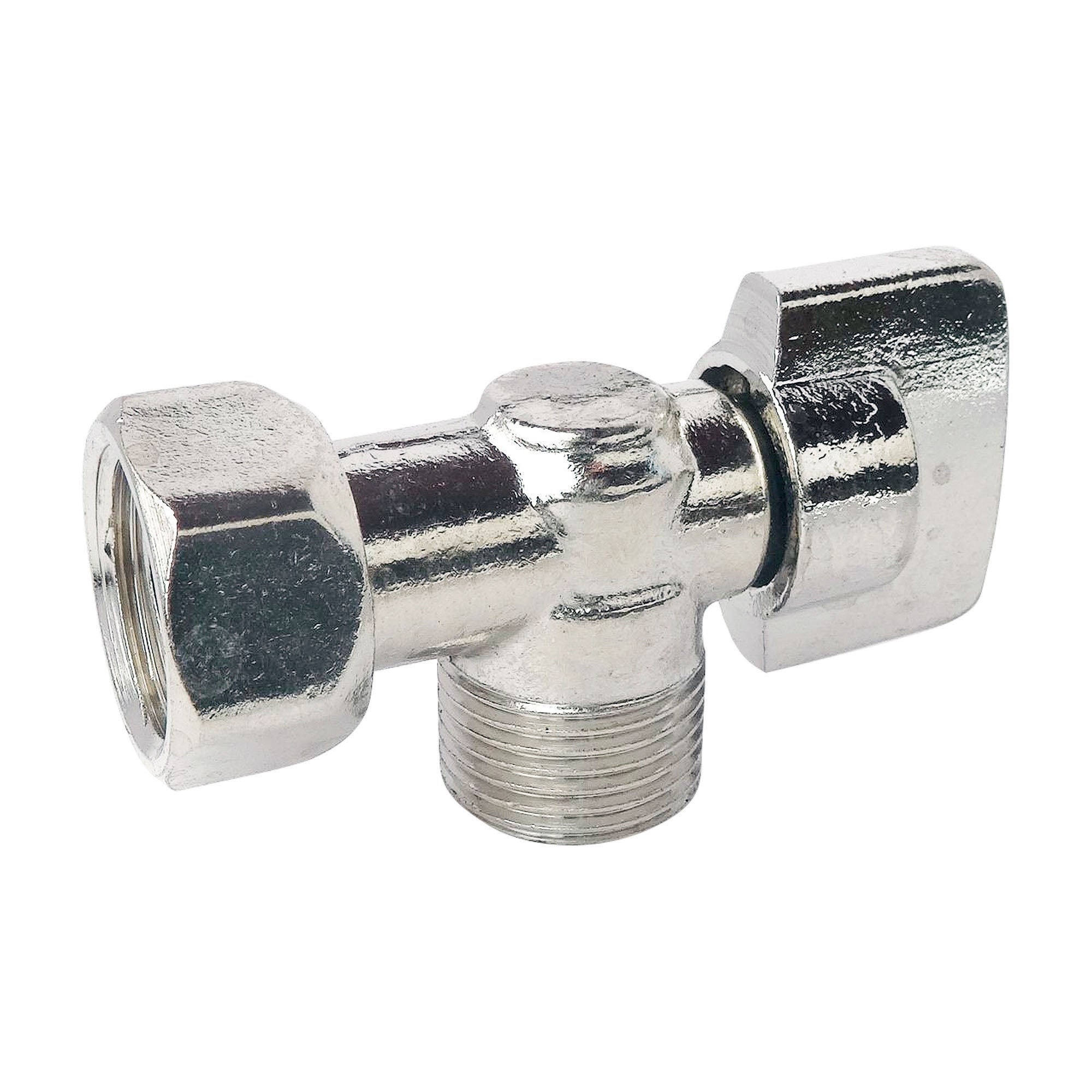 Robinet d'arrêt équerre pour WC - Ecrou tournant 3/8" - Poignée 1/4 de ...
