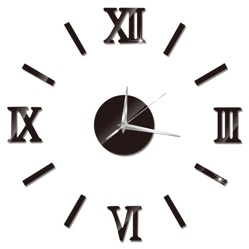 Horloge murale décorative 3D à coller, style art simple, grande taille ...