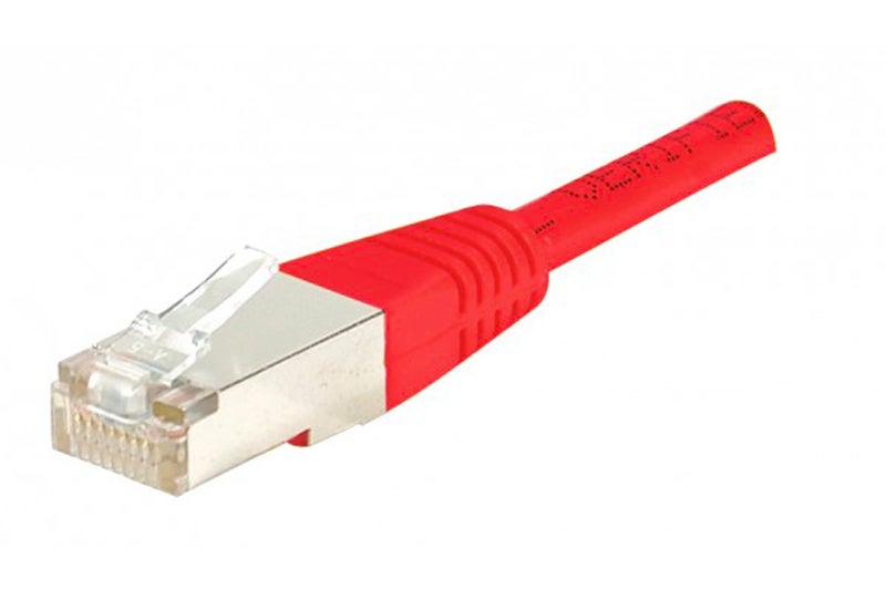 Câble ethernet cat 5e 0.50m blindé rouge CONECTICPLUS | Leroy Merlin