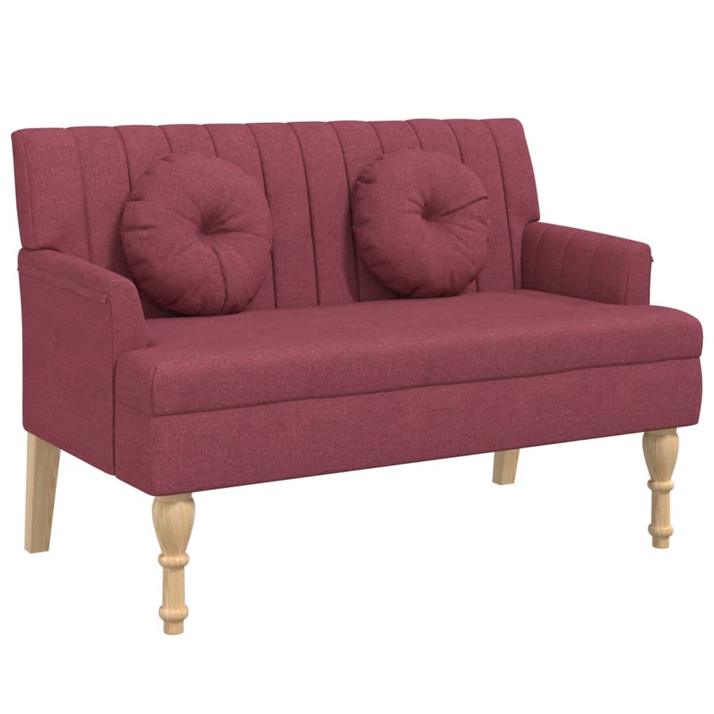 Banc avec coussins rouge bordeaux 113x64,5x75,5 tissu | Leroy Merlin