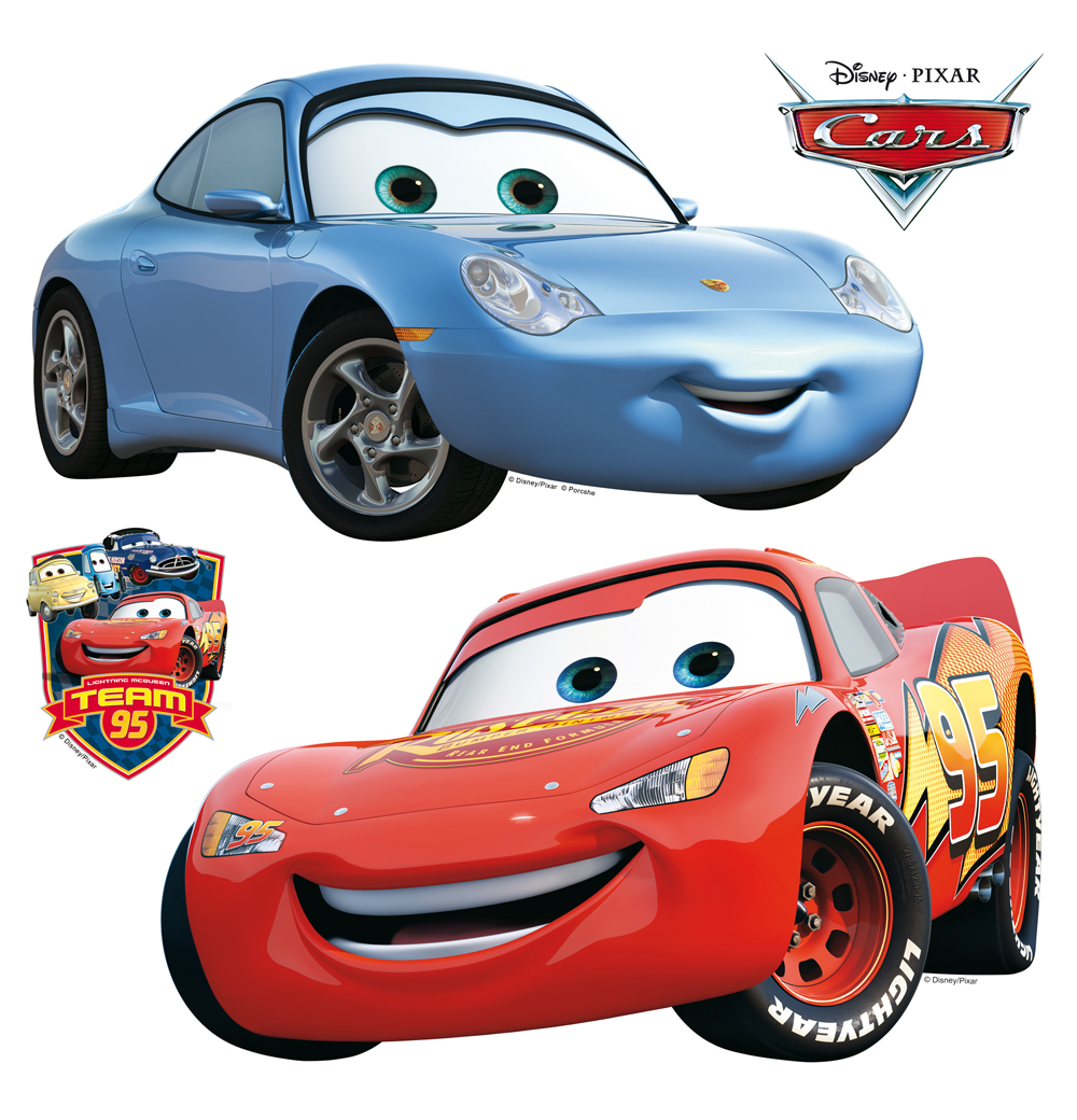 Mural decorativo autoadhesivo Cars azul y rojo - 30 x 30 cm - Disney ...