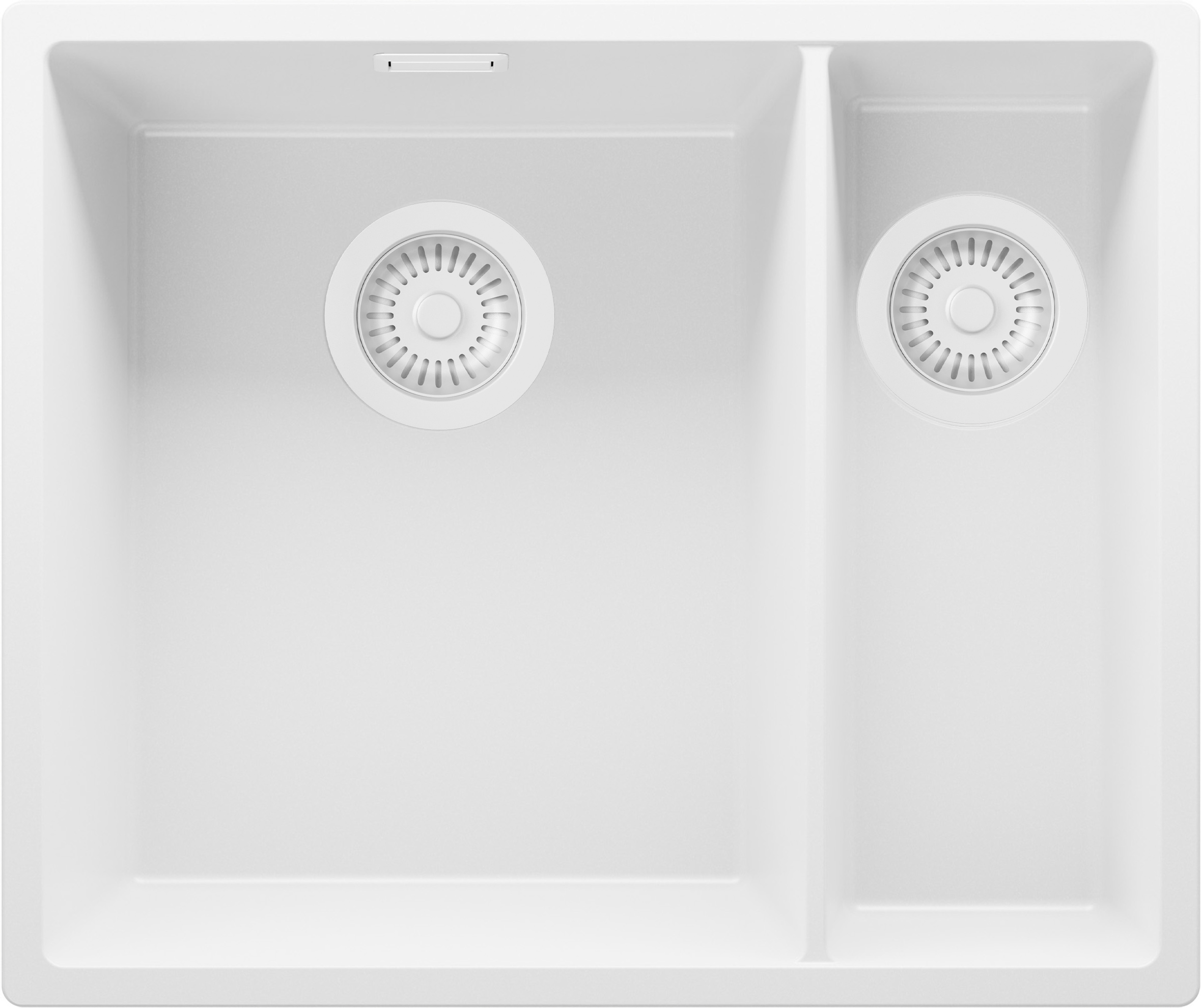 Evier Sous Plan Tout Blanc 56x47cm, Evier en Granit 1,5 bacs + Kit de ...