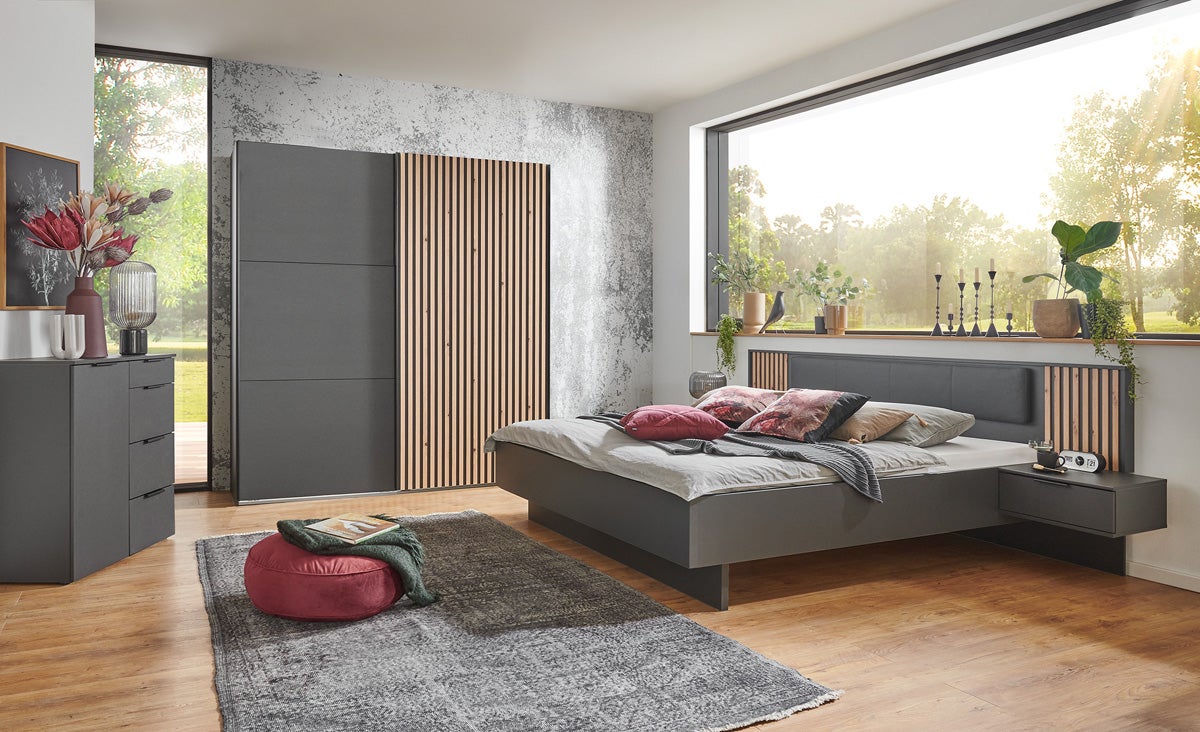 Ensemble de chambre à coucher (armoire + commode + lit adulte 160 x 200 ...