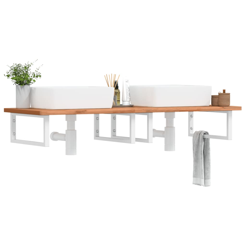 Soportes para estantes para fregadero 2 piezas acero rectangular blanco ...