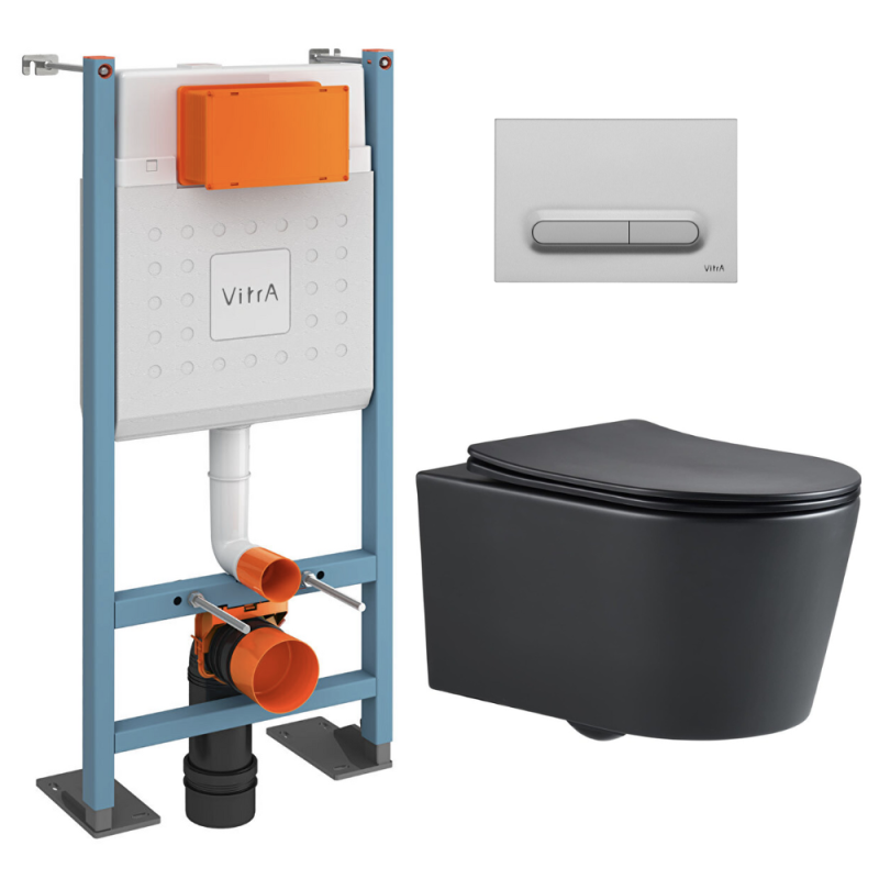 Vitra Pack WC Bâti-support autoportant V-Fix Core + WC SAT sans bride ...
