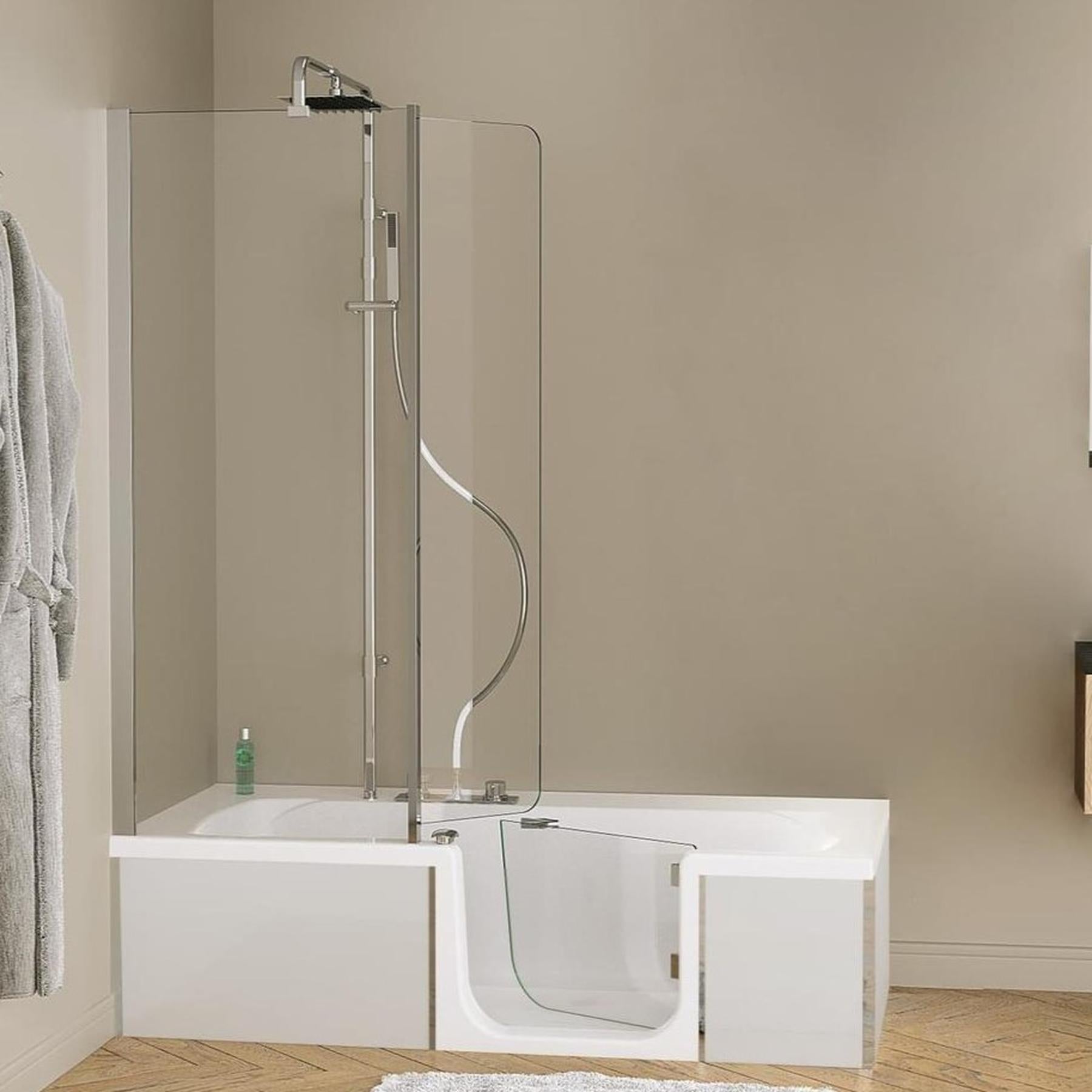 Baignoire à porte PMR DUO PACK DESIGN 180x80 pose en niche espace ...