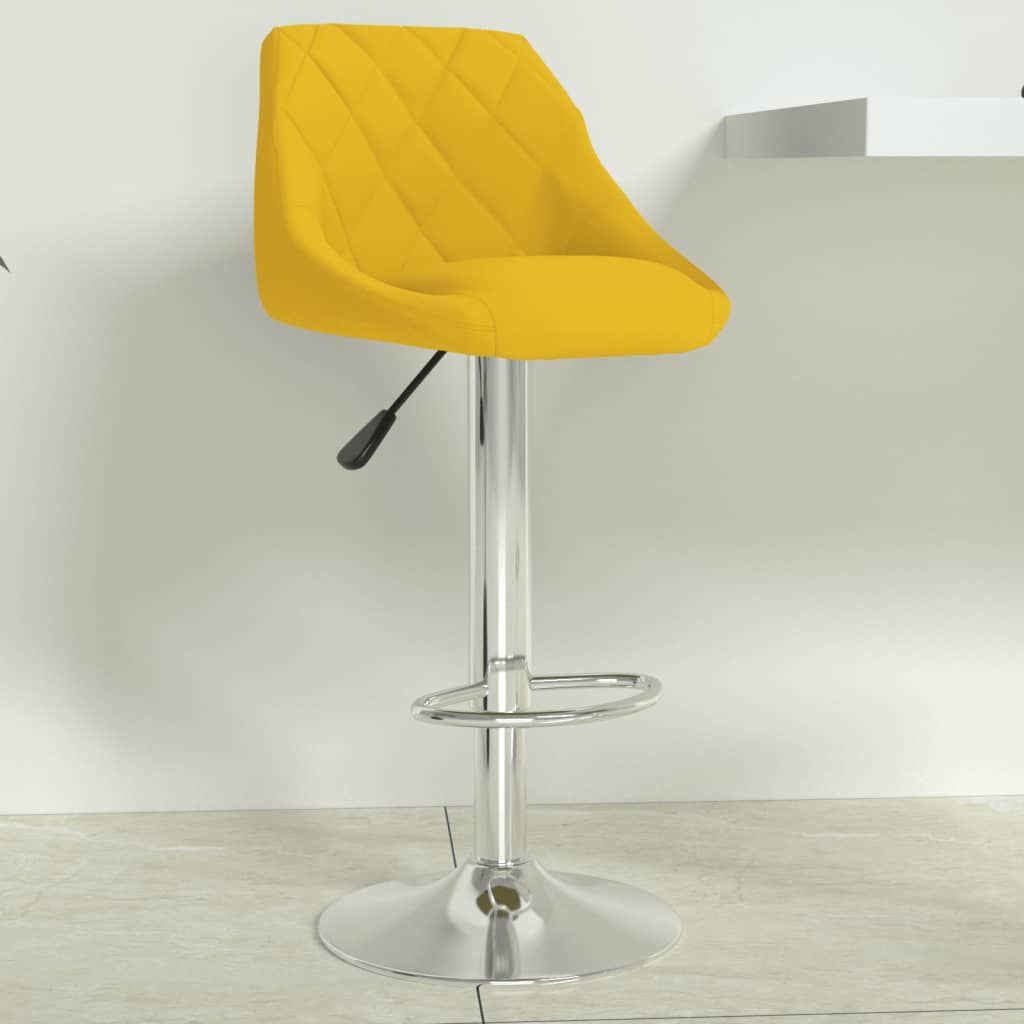 Maison Exclusive - Taburete de bar de terciopelo amarillo mostaza | Leroy Merlin