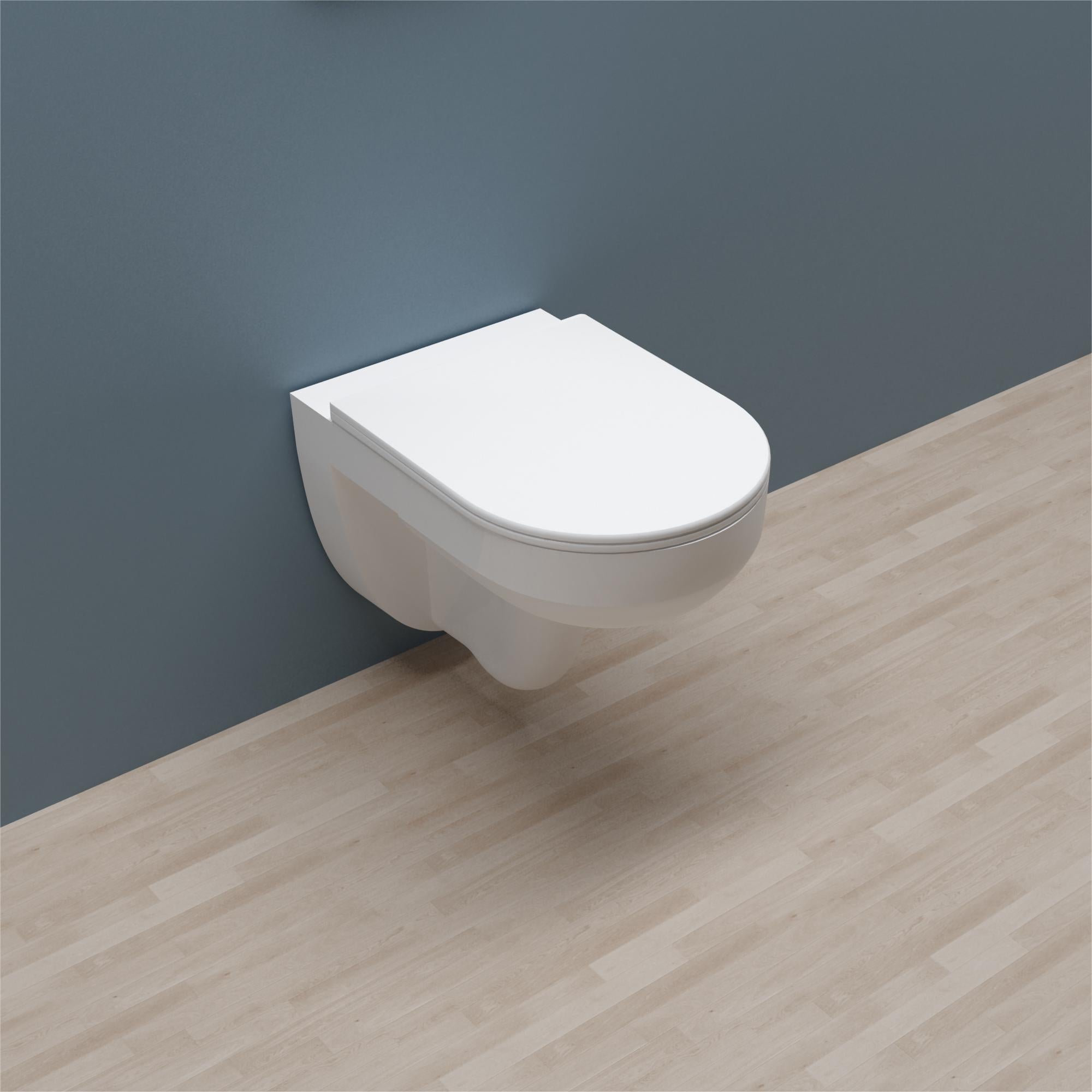 AICA Sans Bride WC Suspendu Avec Abattant Ultra Fin Soft-Close 52 ...