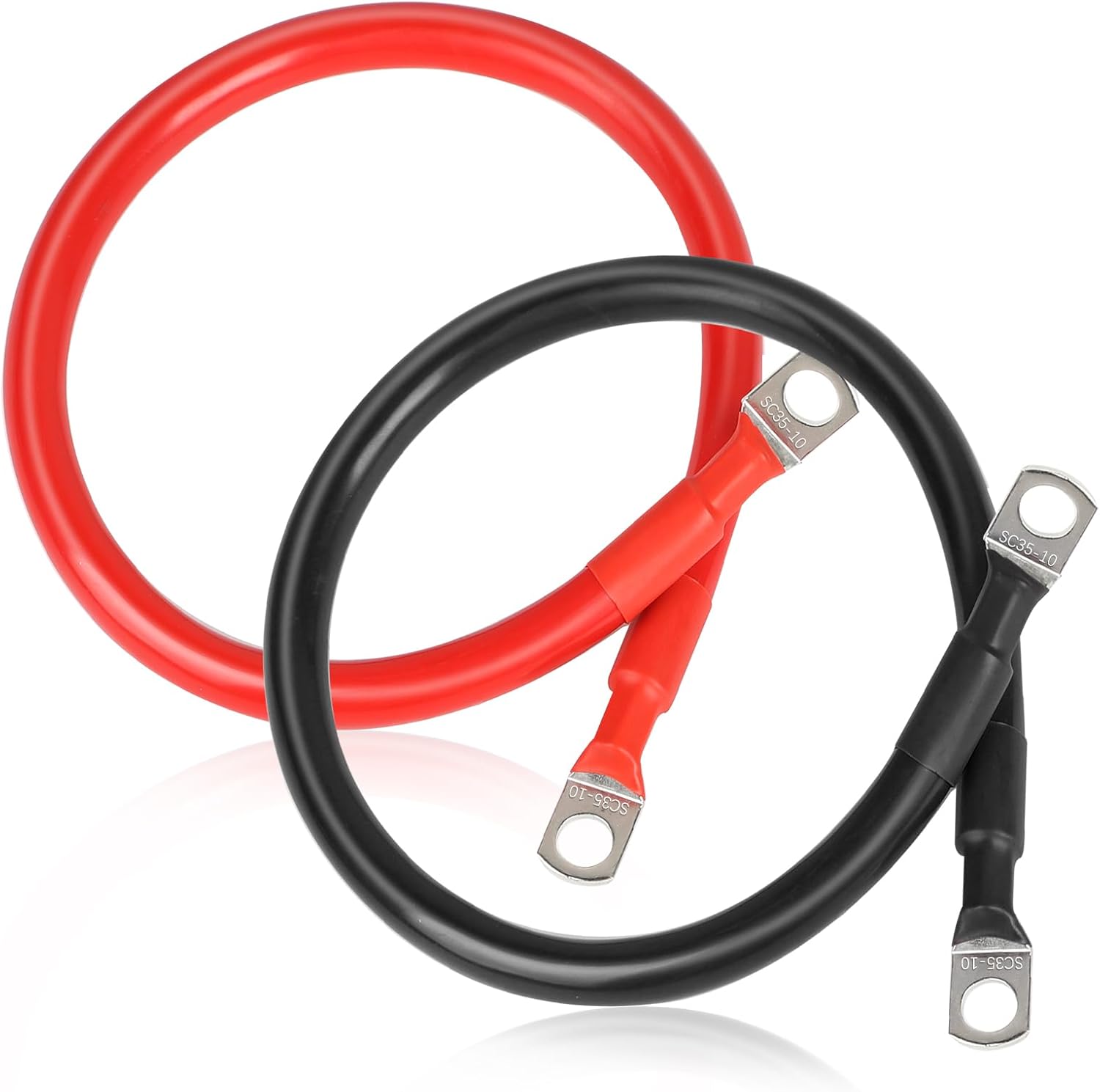 2 Câbles Batterie Voiture M10 - 50cm, 35mm², 12V/24V, Câble avec Bornes ...