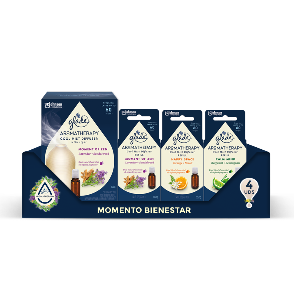 Glade® Aromatherapy Difusor de aceites esenciales, con USB y luz ...