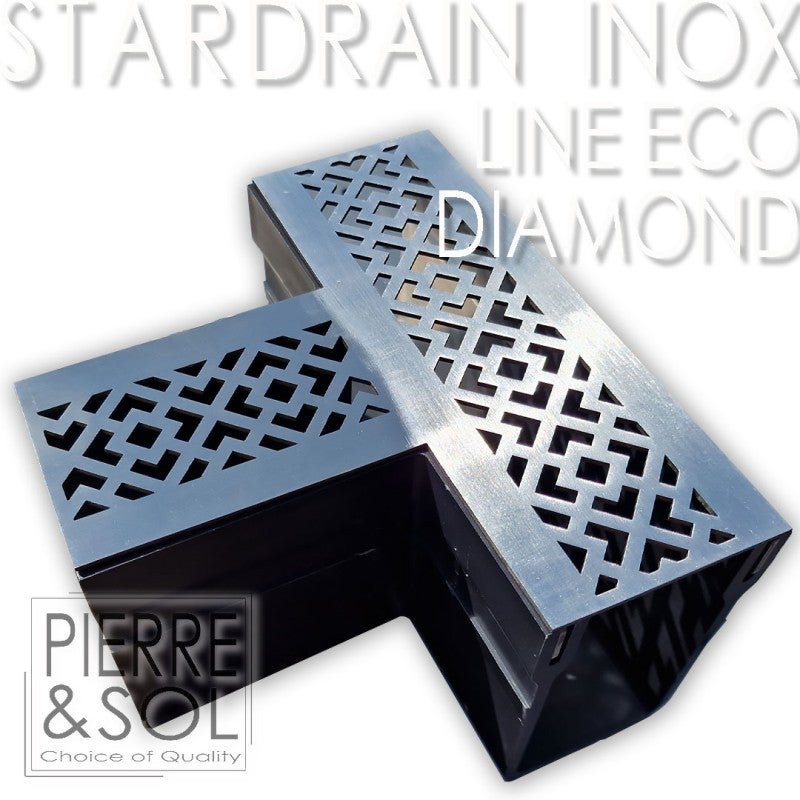 Caniveau étroit 6,5 cm Grille INOX Style - StarDrain - LINE ECO - Inox ...