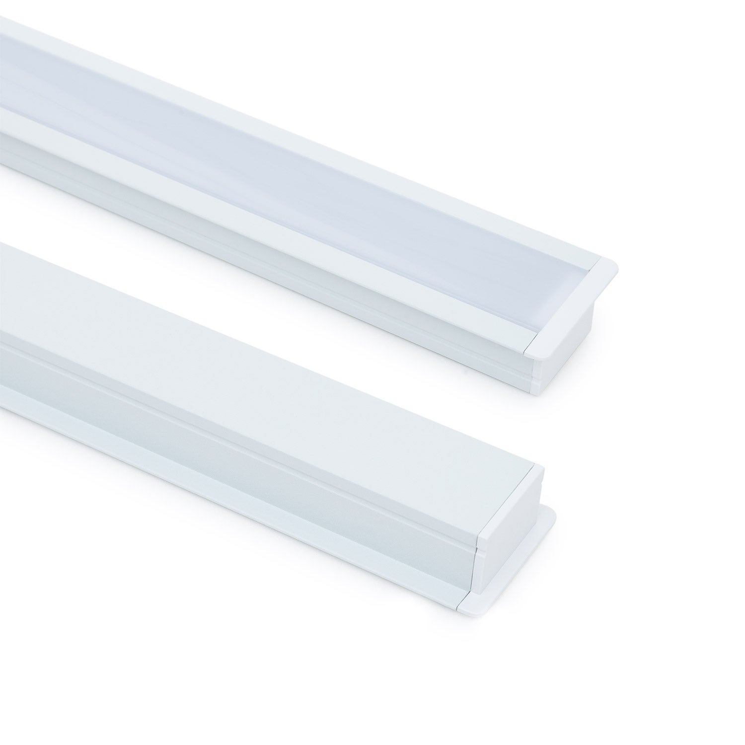 Ledkia Perfil Aluminio Empotrable para Tiras LED hasta 25 mm con Tapa ...