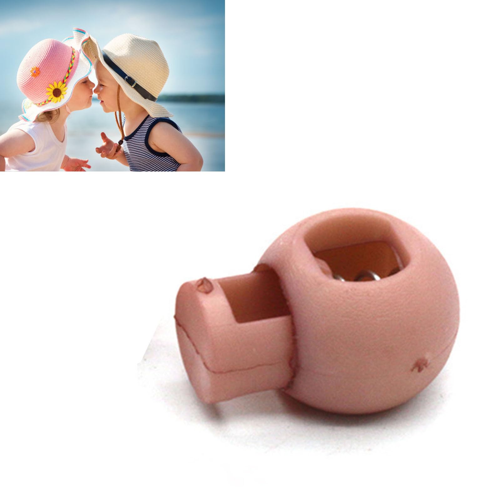 Cierre de cordón con resorte, botones redondos, tope deslizante para ...