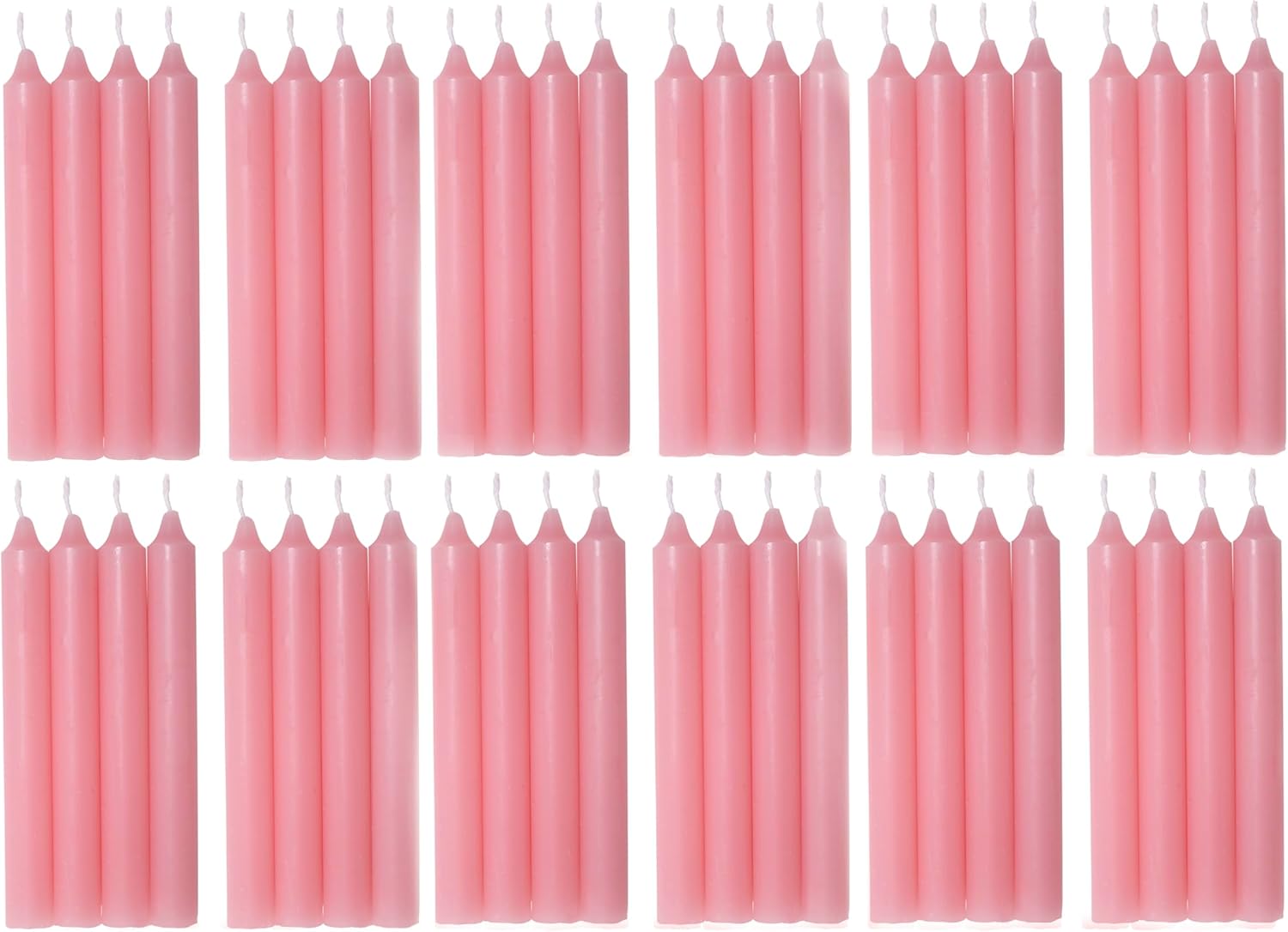 COM-FORT HOUSE- Vela de mesa Rosa - Pack velas de 48 Unidades - Velas ...