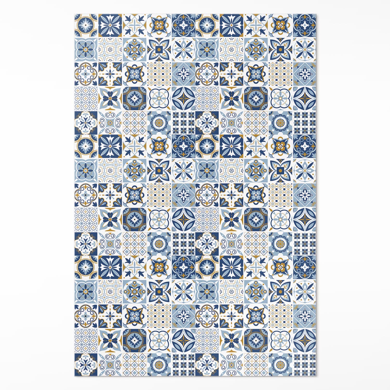 Alfombra vinílica, alfombra de vinilo mosaico griego azul efecto ...