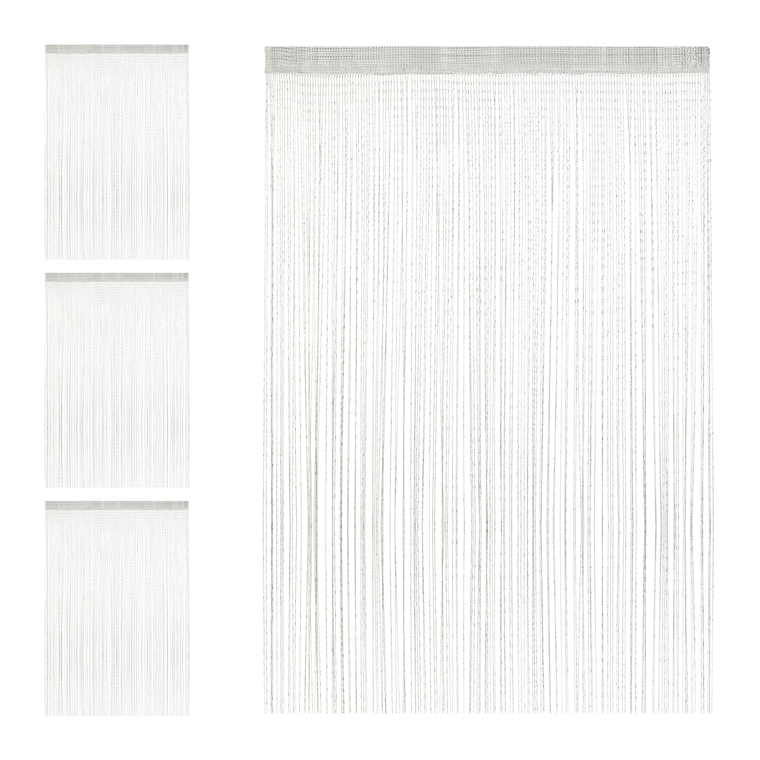 Rideau de fil avec passage tringle en lot de 4, peut être raccourci ...