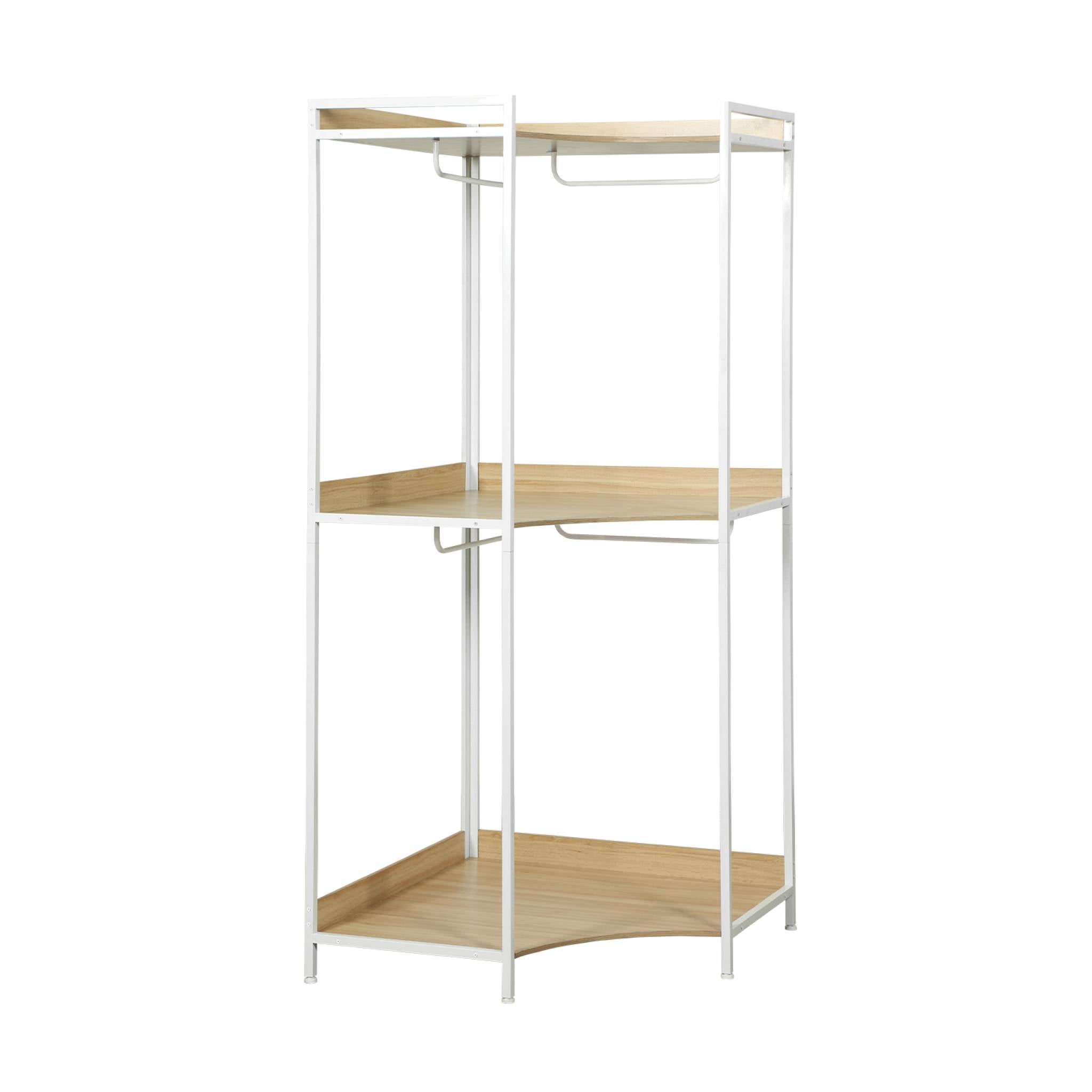 Module dressing d'angle blanc avec 4 penderies et 2 étagères. L 80 x P ...