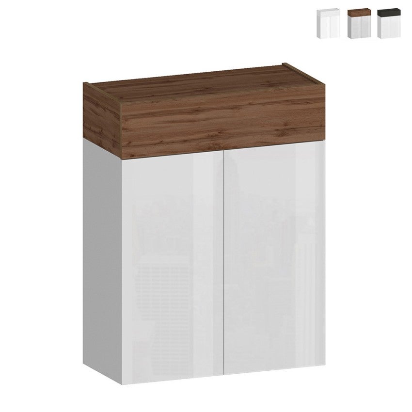 Scarpiera design moderno bianca 2 ante 4 ripiani 76x34x100cm Ayenne ...