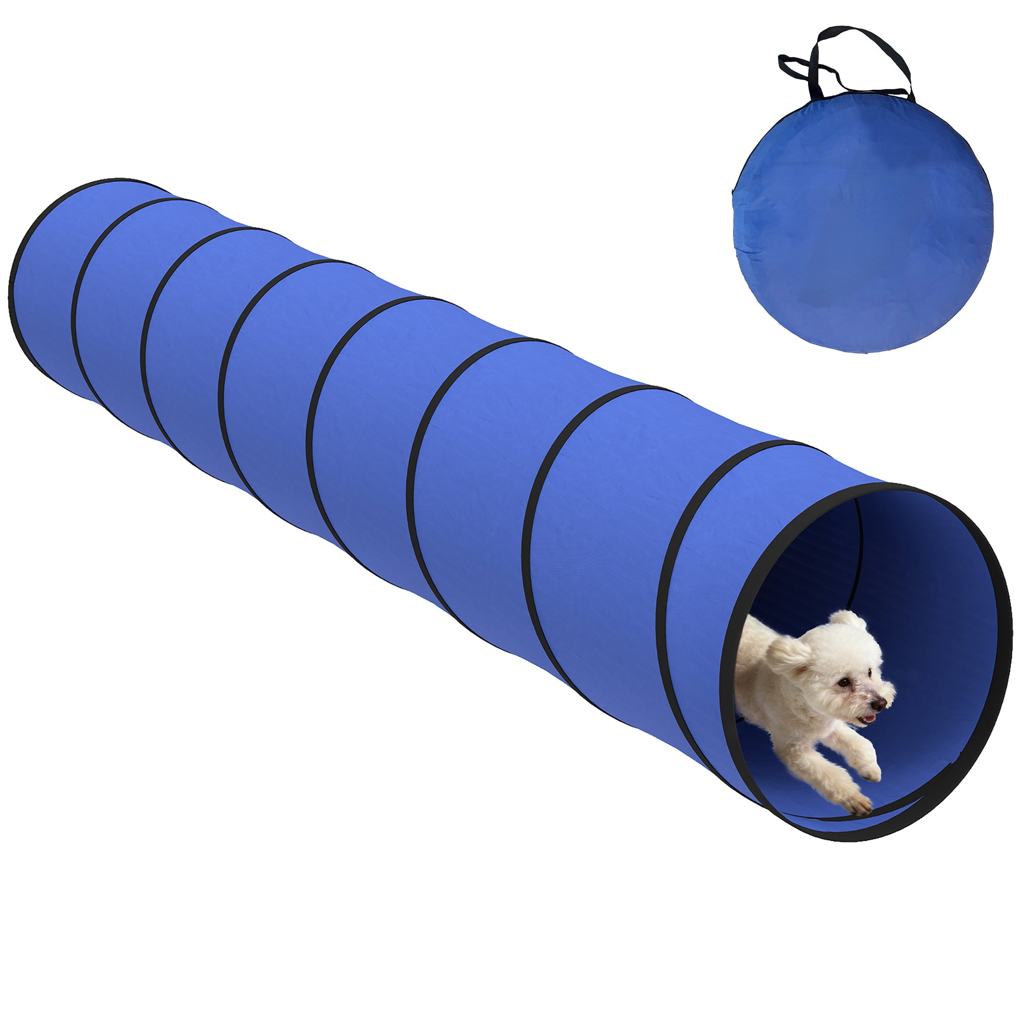Túnel de Agilidad para Perros con 4 Anclajes y Bolsa de Transporte ...