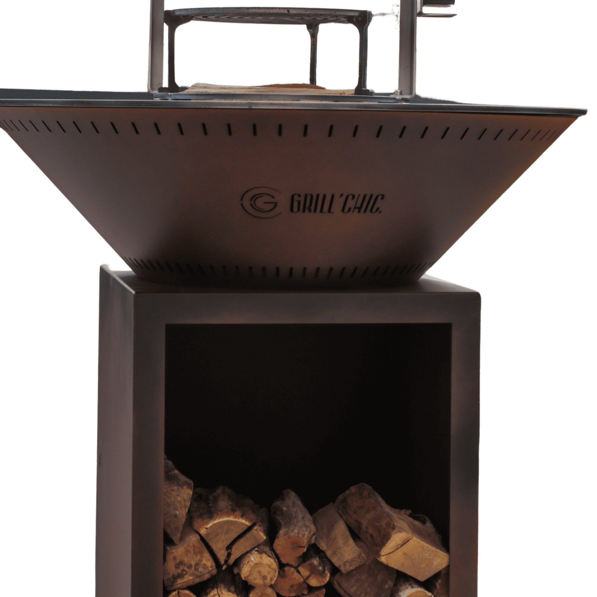 Braséro CLASSIQUE Double Cuve Acier 83x90cm - Imitation Corten ...