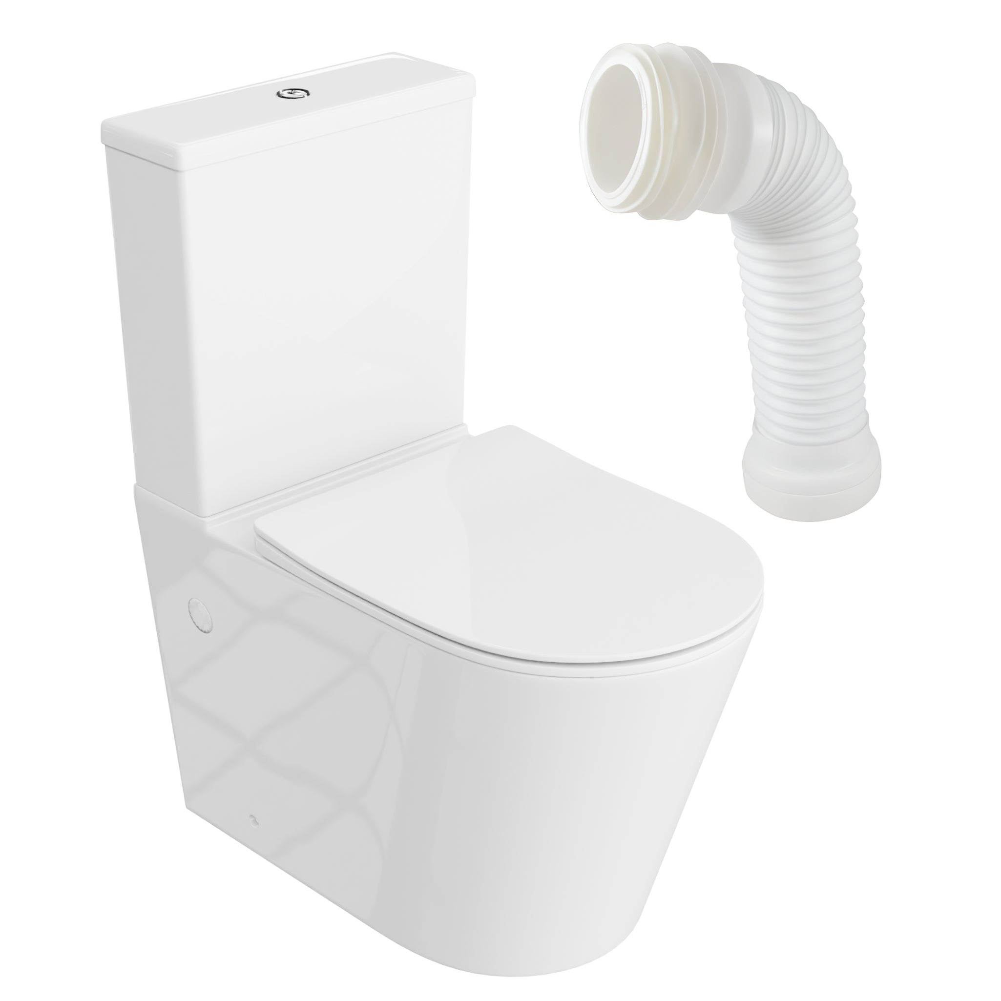 Lavita Anton 2.0 White WC à poser compact sans bride| Pack WC compact ...