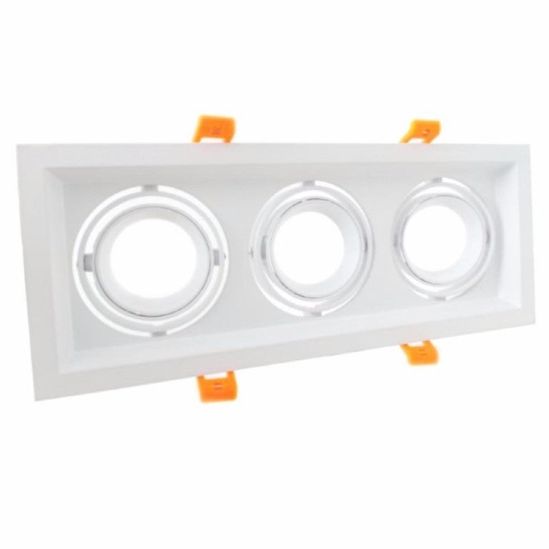 Support Spot GU10 LED Encastrable Triple Projecteur - SILAMP | Leroy Merlin