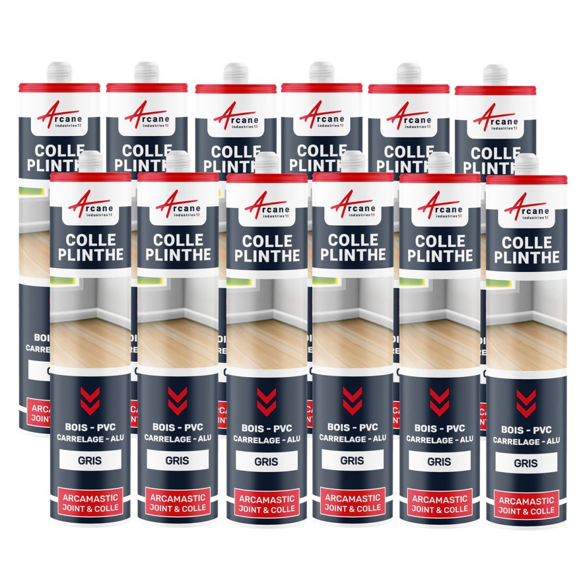 Mastic Colle Plinthes bois, carrelages, parquet, marches : ARCAMASTIC ...