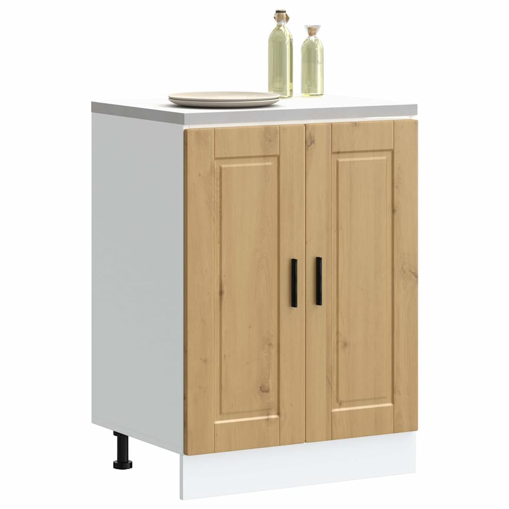 Mueble bajo de cocina porto roble artesano madera reconstituida | Leroy ...