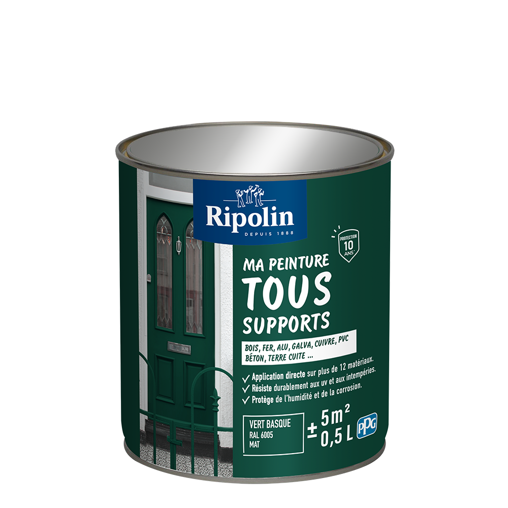 Ma peinture tous supports Mat Vert Basque RAL 6005 0,5L | Leroy Merlin