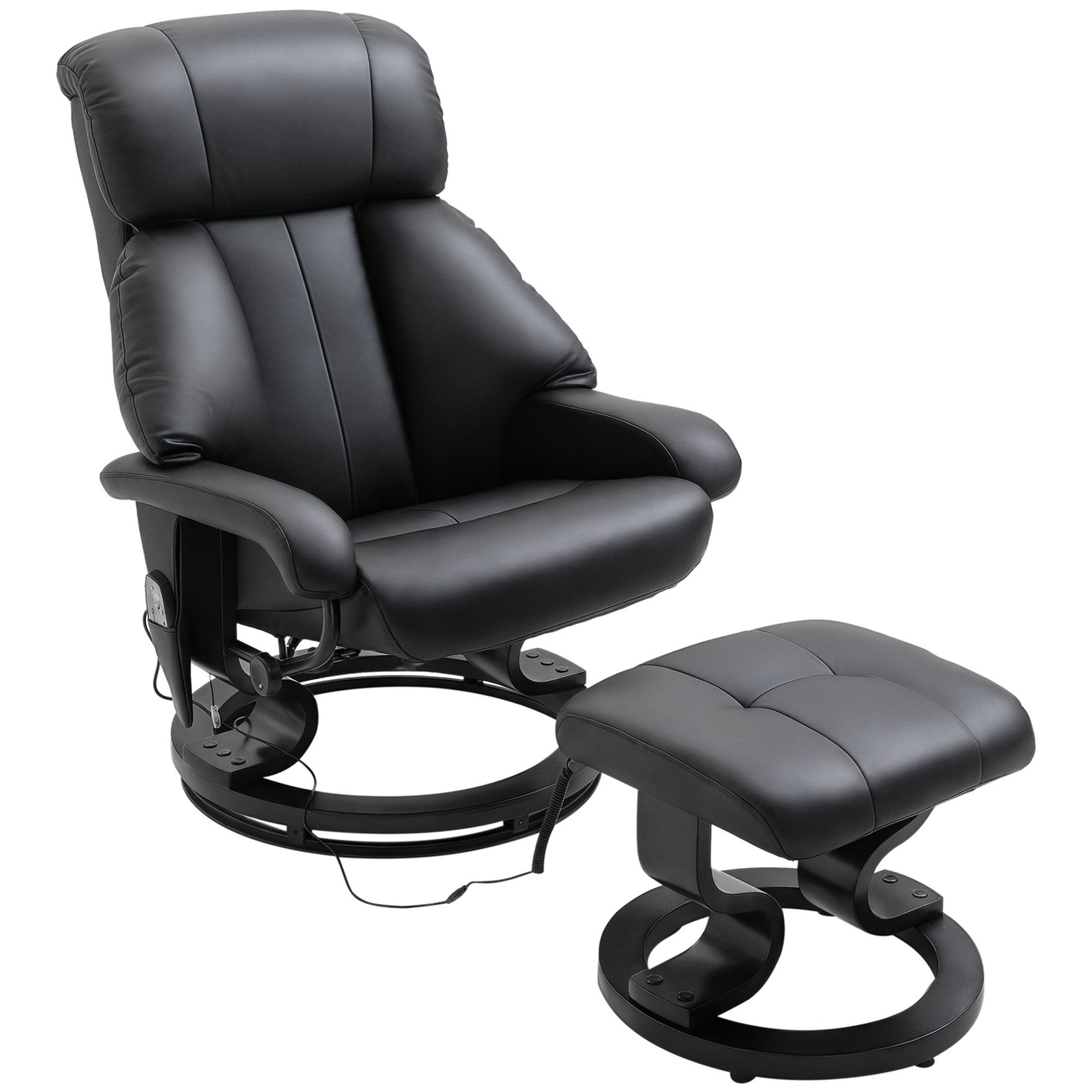 Fauteuil de massage avec repose-pieds, 10 points de vibration, dossier ...