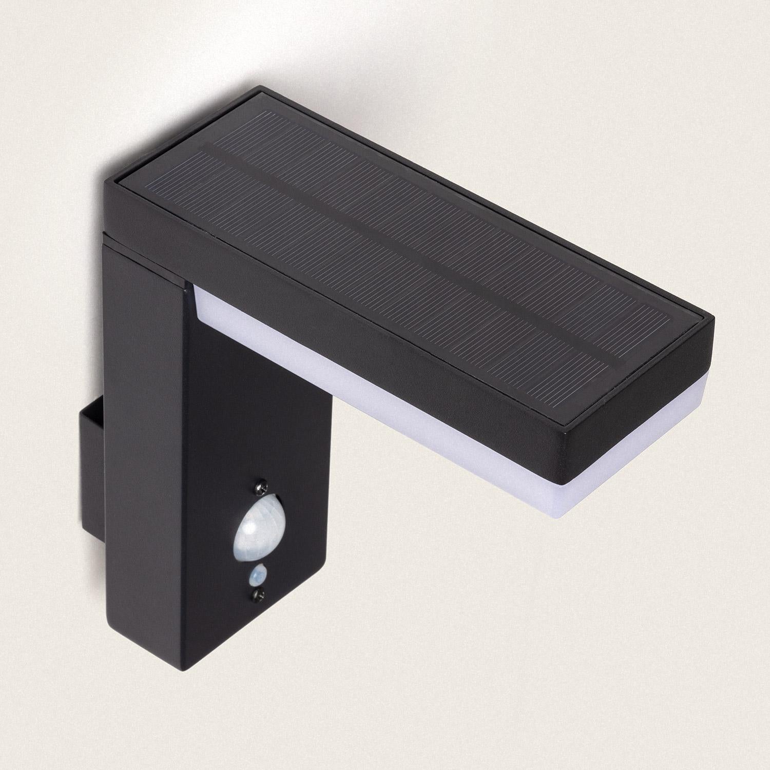 Aplique de Pared Exterior Solar LED 2W Aluminio con Sensor de ...